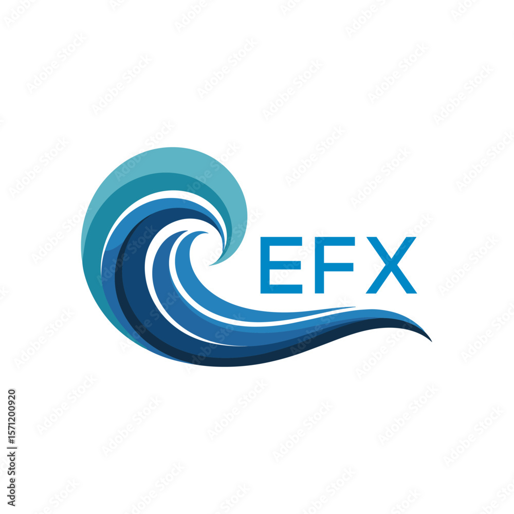 EFX Abstract Wave Logo with Blue Gradient and Modern , EFX Later Logo ...