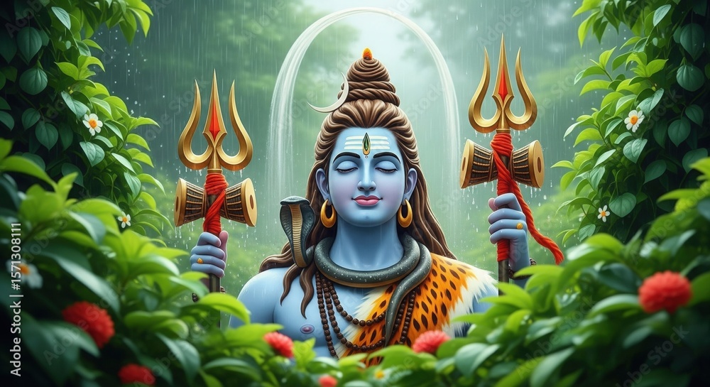 Mahadev Shivratri Sawan Special 4K Wallpaper – Lord Shiva with Greenery ...