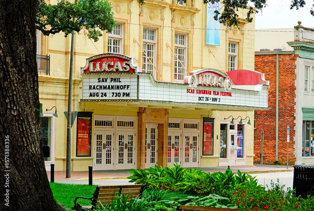 Famous Lucas Theater in downtown historic Savannah, Georgia . Created ...
