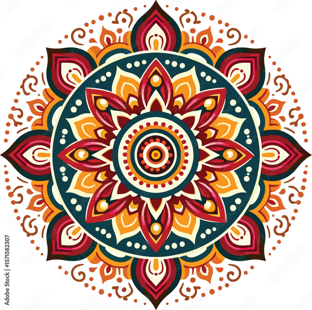 Vector Clipart of a Diwali Rangoli: Vibrant Floor Art for Festive ...