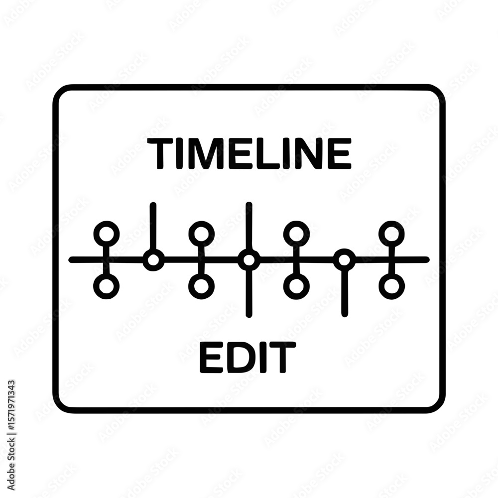 Timeline Editing Icon for Video Cut, Audio Sync, and Media Track Layout ...