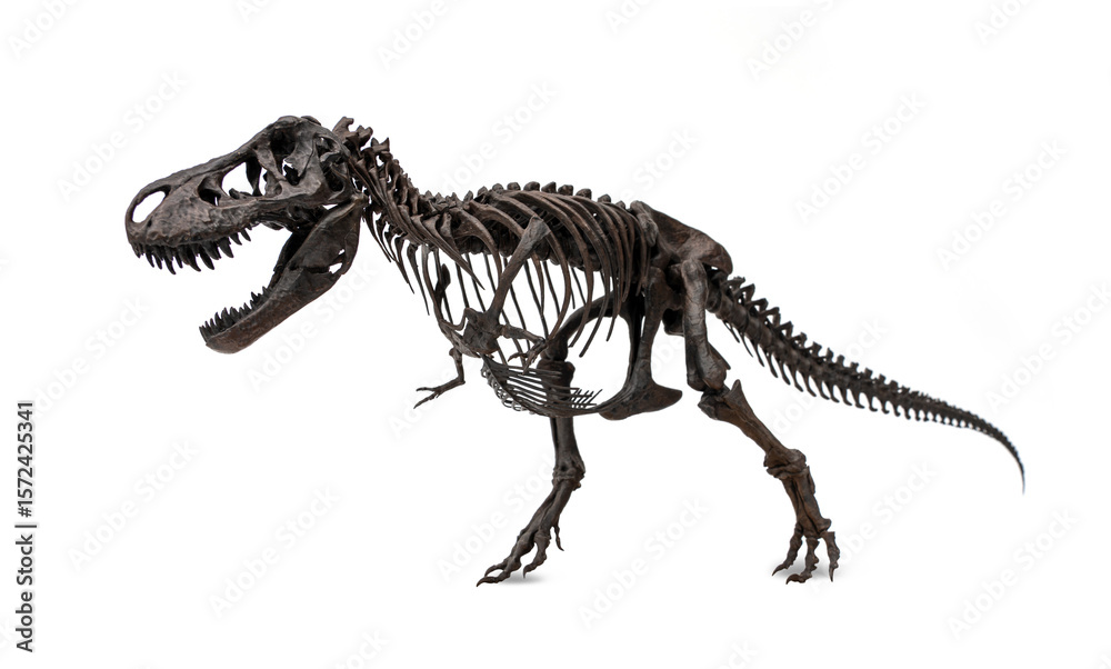 Fossil skeleton of Famous Dinosaur Late Cretaceous Tyrannosaurus rex or ...