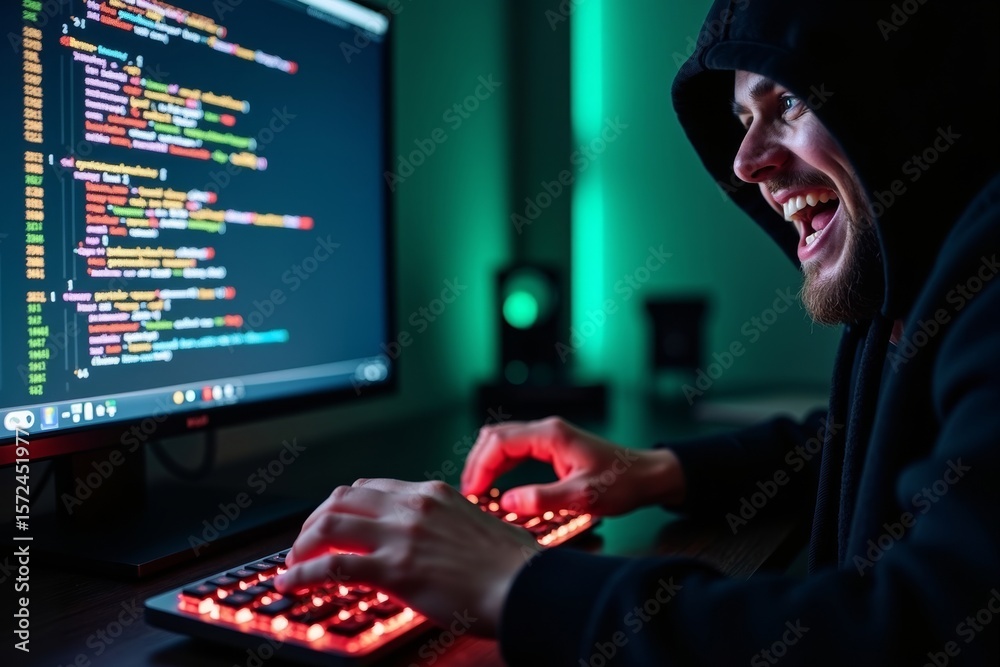 of code scrolling rapidly. New Title: Intense Hacker Typing with ...