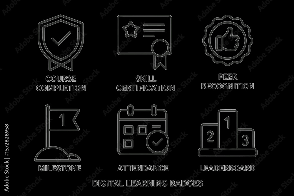 Digital learning badges: skill certification, course completion, peer ...