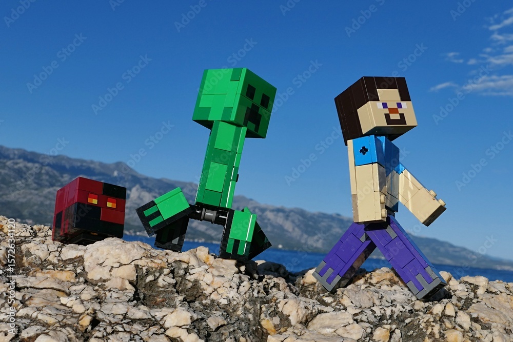 LEGO MInecraft action figure of main character Steve walks on Croatian ...