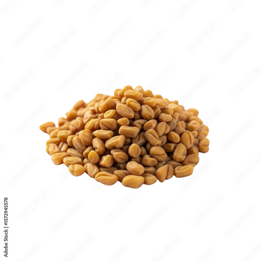 Pile of fenugreek seeds for culinary and spice use isolated PNG with ...