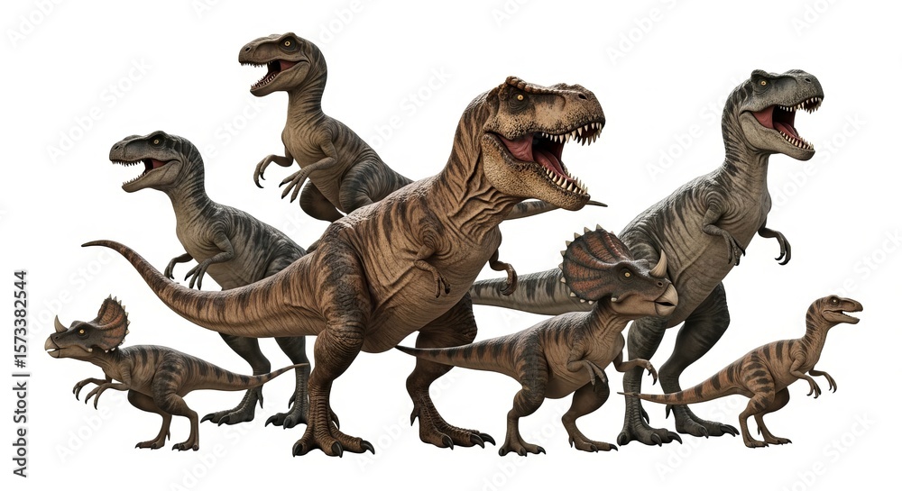 Dinosaur species t rex raptor triceratops jurassic world prehistoric ...