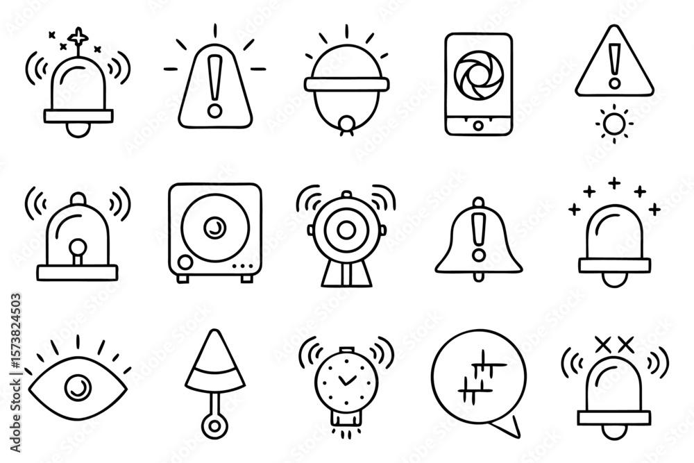 Comprehensive collection of emergency alert symbols including fire ...