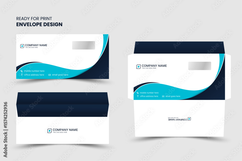 Creative modern corporate envelope design template, Clean DL size ...