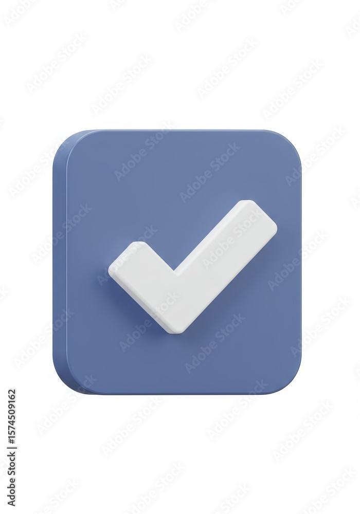 Verified Social Media Check Mark Icon - 3D icon of a check mark inside ...