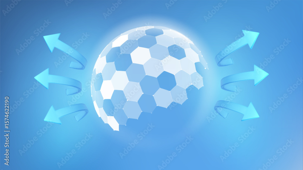 UV shield with hexagon barrier to protect skin from sun and light rays ...