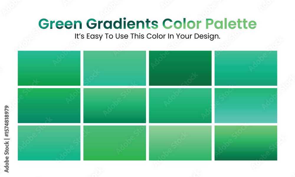 Green Gradient Backgrounds and Color Palette Collection. Green color ...