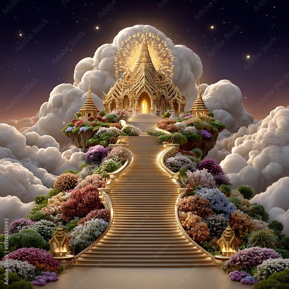 Mystical stairs to divine temple structure high resolution picture ...