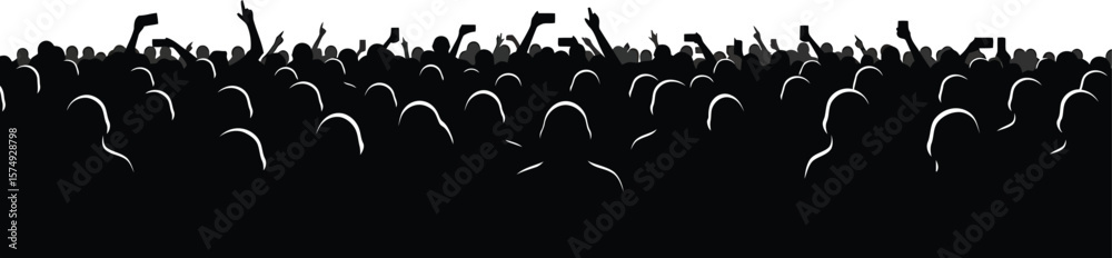Illustration of Minimalist vector design of concert audience crowd by a ...