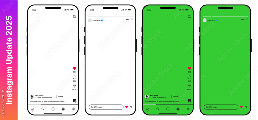 Instagram iPhone 16 template for reels and story post layout, feed ...