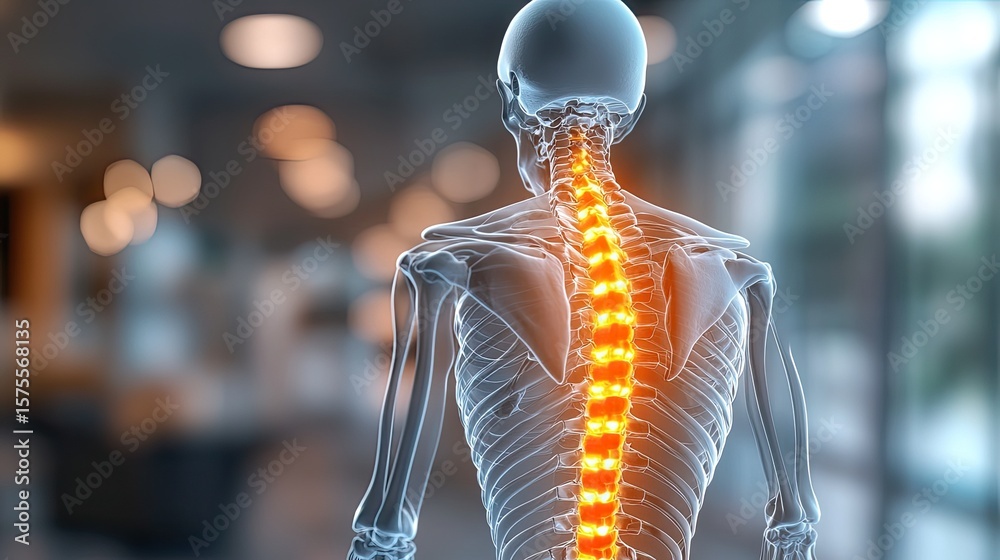 Skeleton Model Highlighting Sacrum Pain Representing Medical Diagnosis ...