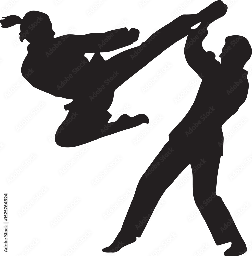 Martial arts combat dynamic action pose fighting Stock Vector | Adobe Stock