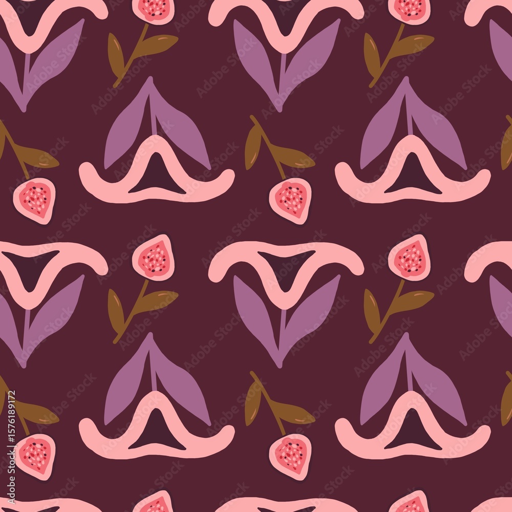Artistic uterus pattern in abstract vector style, combining female ...