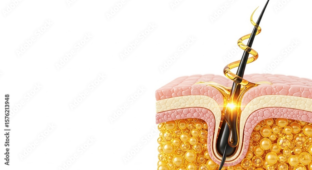 Стокова ілюстрація Hair Follicle Anatomy: An artistic rendering ...