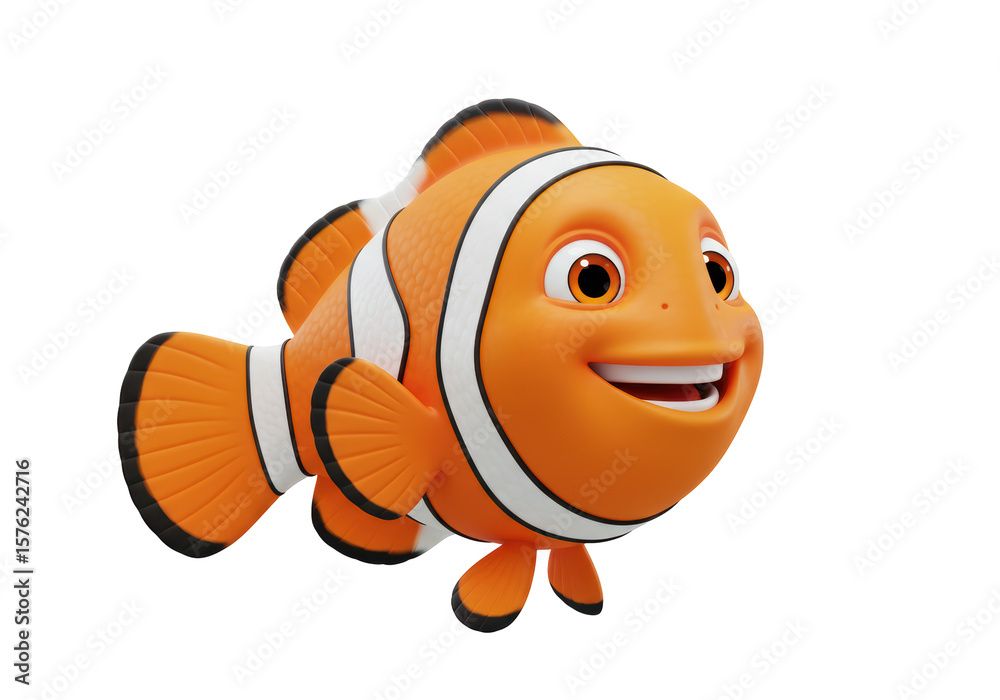 Isolated Cartoon Clown Fish Joyful Sea Stock Illustration | Adobe Stock