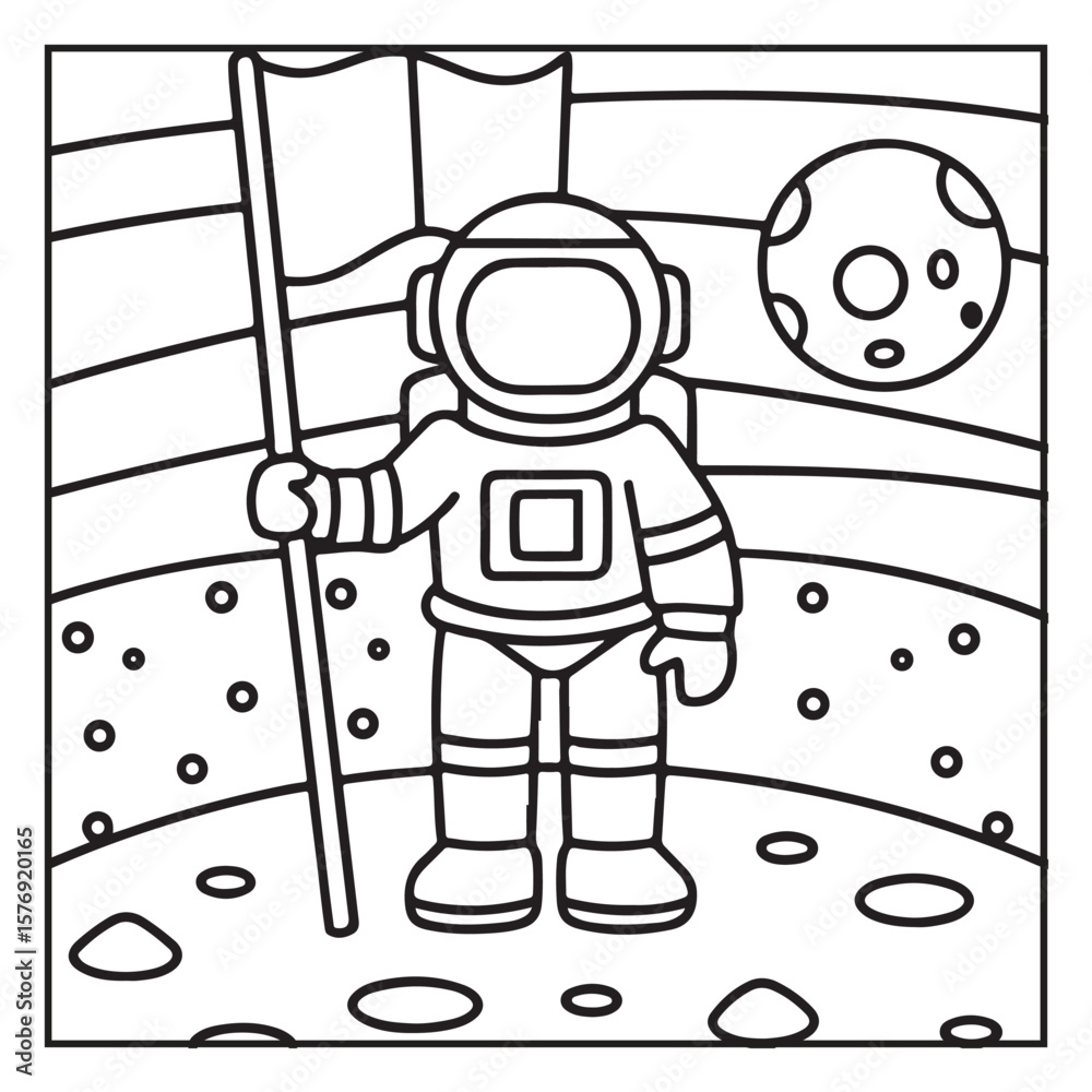 Space Coloring Pages for Kids – Bold and Easy Outer Space Fun with ...