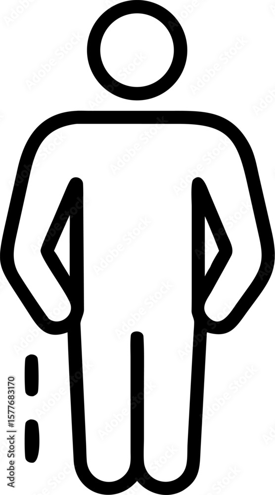 washroom symbol for men vector outline icon on white or transparent ...