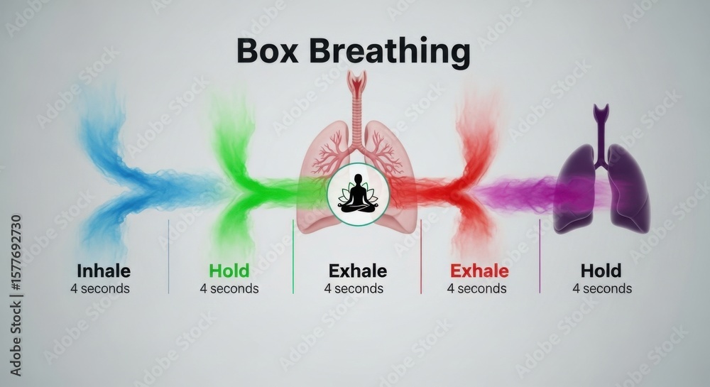 Box Breathing Diagram: An illustrative depiction of the box breathing ...