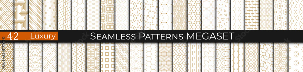 set of golden luxury patterns Stock Vector | Adobe Stock