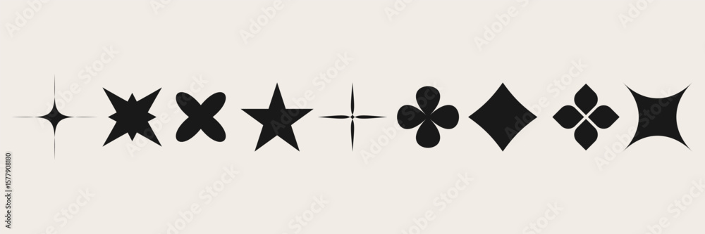 Set of blinking stars, sparks and sparkles. Shining twinkle sunburst ...