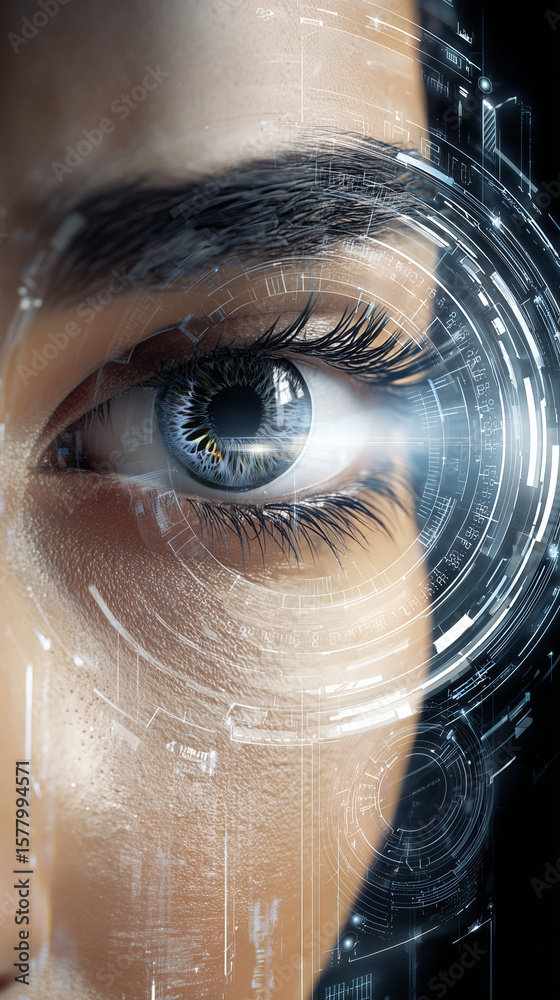 Stock-Foto „cyber eye, futuristic interface, technology vision, digital ...