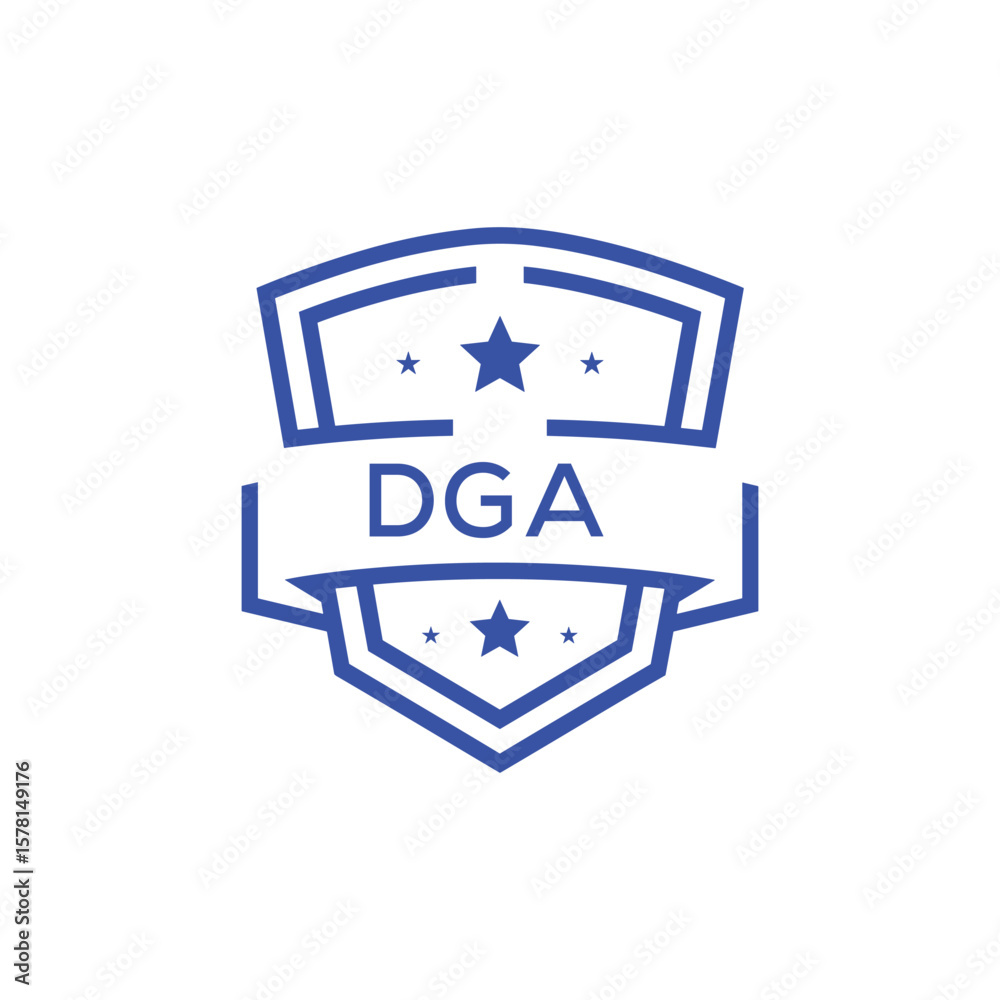 Classic Shield Logo with Stars and DGA Letters – Premium Badge or ...