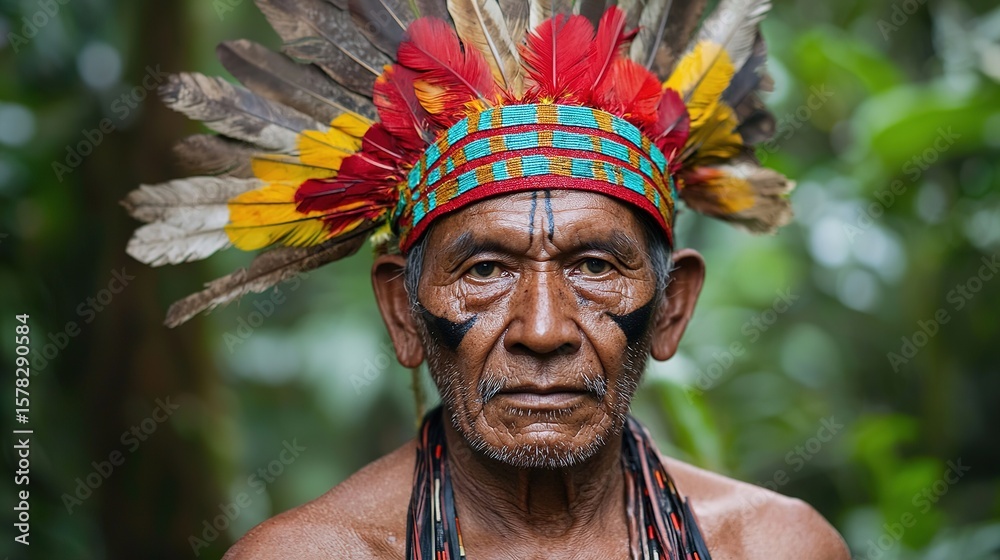 Cultural significance of yaka tribe elder in traditional headdress ...