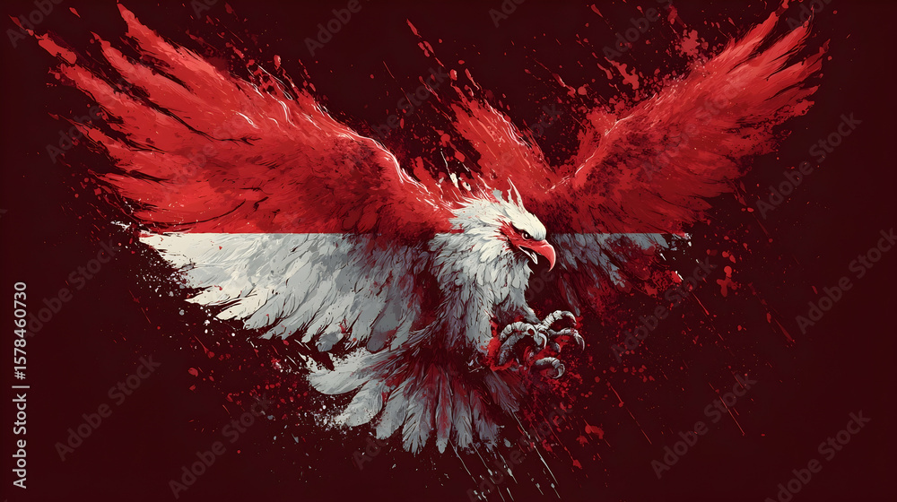 The Garuda bird, with its red and white colors, resembles the ...