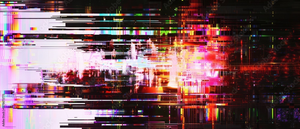 ภาพประกอบ Stock Glitch Effects A grid pattern with intentional ...