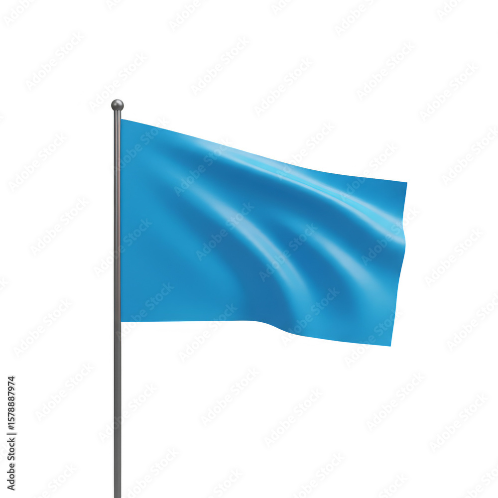 Blank Blue Flag Mockup Isolated National Symbol Template Freedom Stock ...