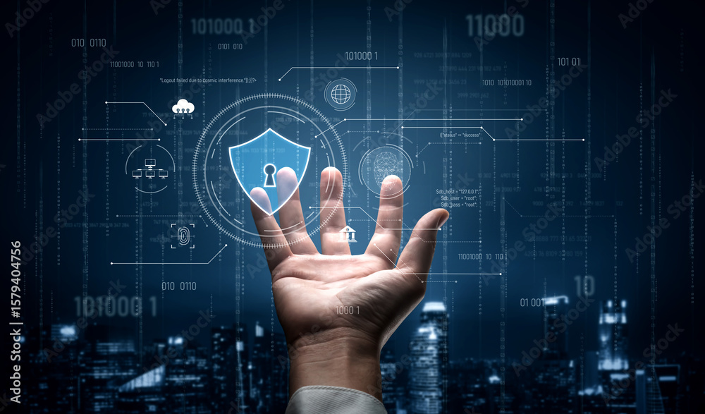 Cyber security interface with biometric and AI-powered protection ...