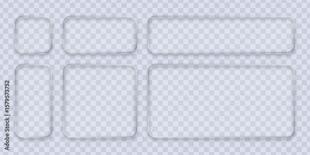 Liquid glass vector effect for empty rectangle and square shapes ...
