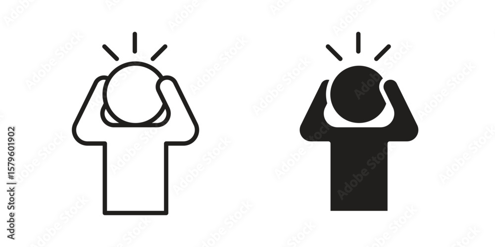 Anxiety icon vector, sign and symbol for design, website or apps ...
