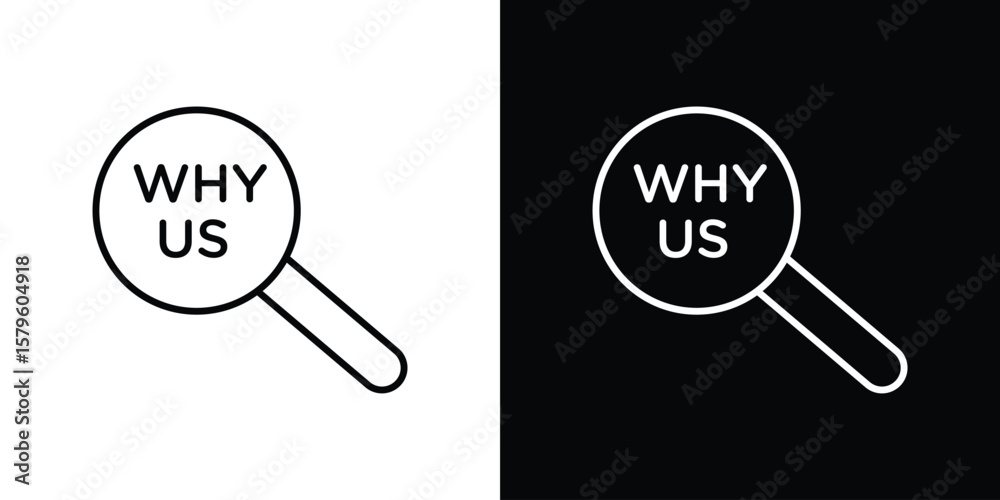Why us icon vector symbols pack in black and white lines Stock Vector ...