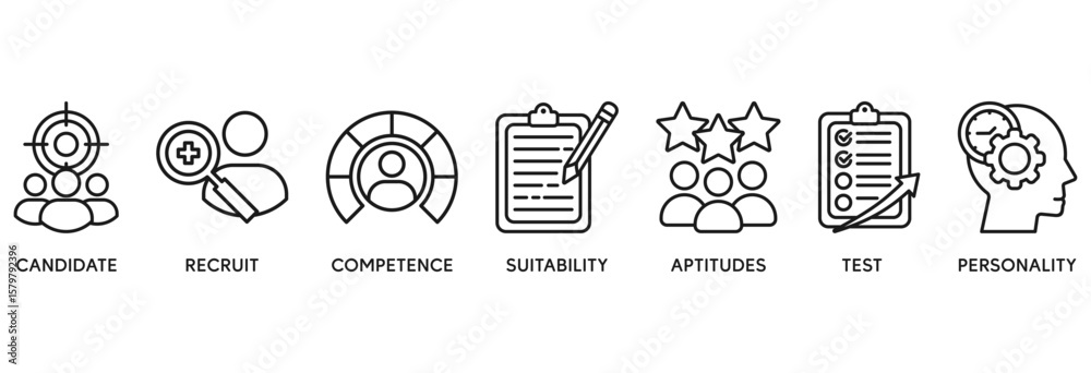 Assessment center icon set vector illustration concept relate to ...