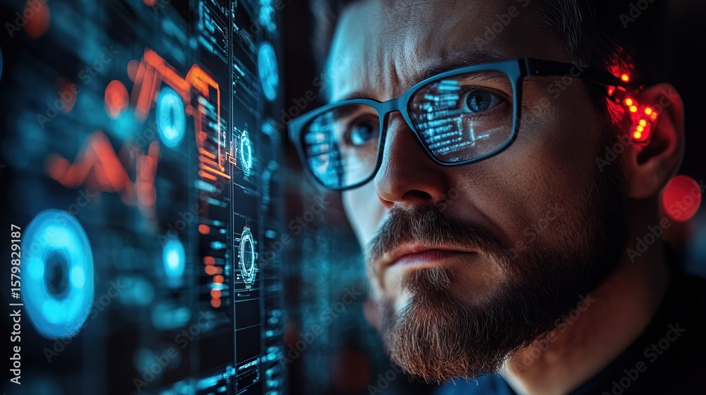 High-tech forensic investigator analyzing cybercrime evidence with AI ...