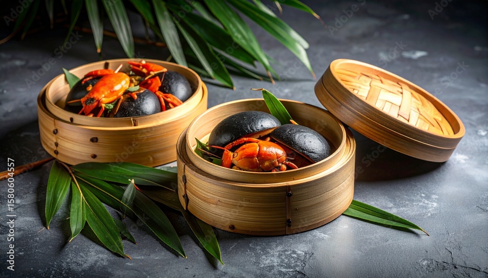 Gourmet Chinese Dim Sum Reinterpretation with Charcoal Bao, Lobster ...