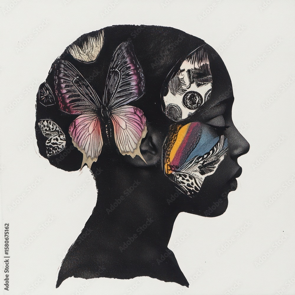 Y2K photography portrait colorful. Stock Illustration | Adobe Stock