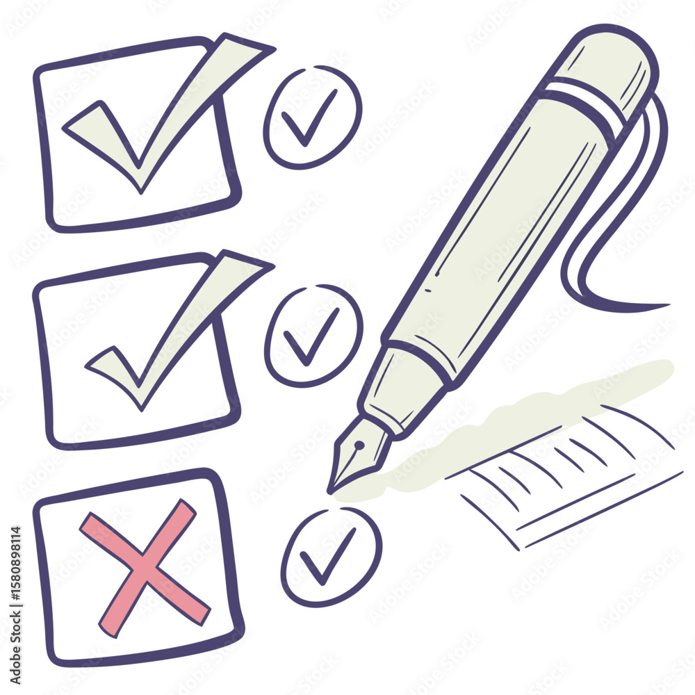 Check tick mark icon set. Cross box x check mark checkbox v list vector ...