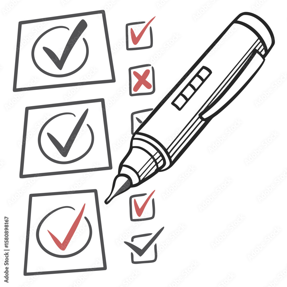 Check tick mark icon set. Cross box x check mark checkbox v list vector ...