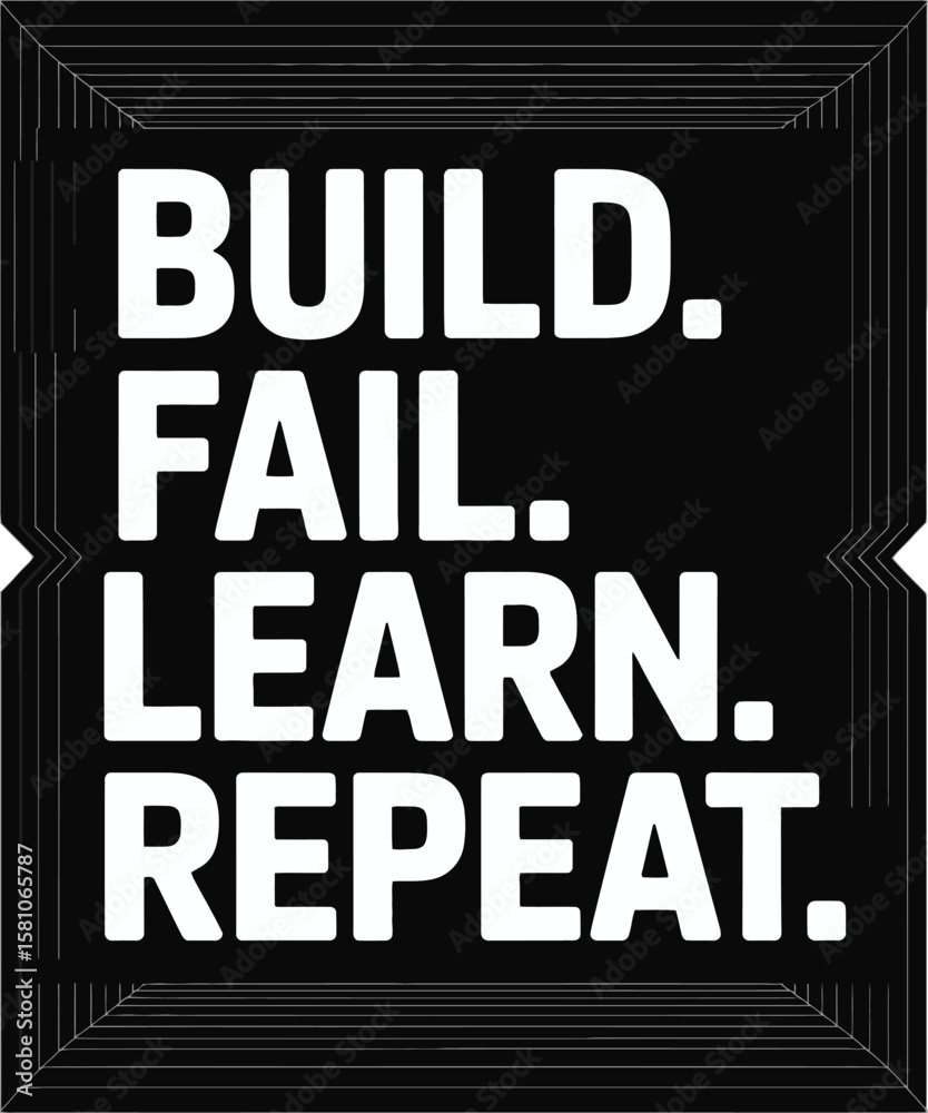 Stock-Vektorgrafik „Inspirational Message Build Fail Learn Repeat on a ...