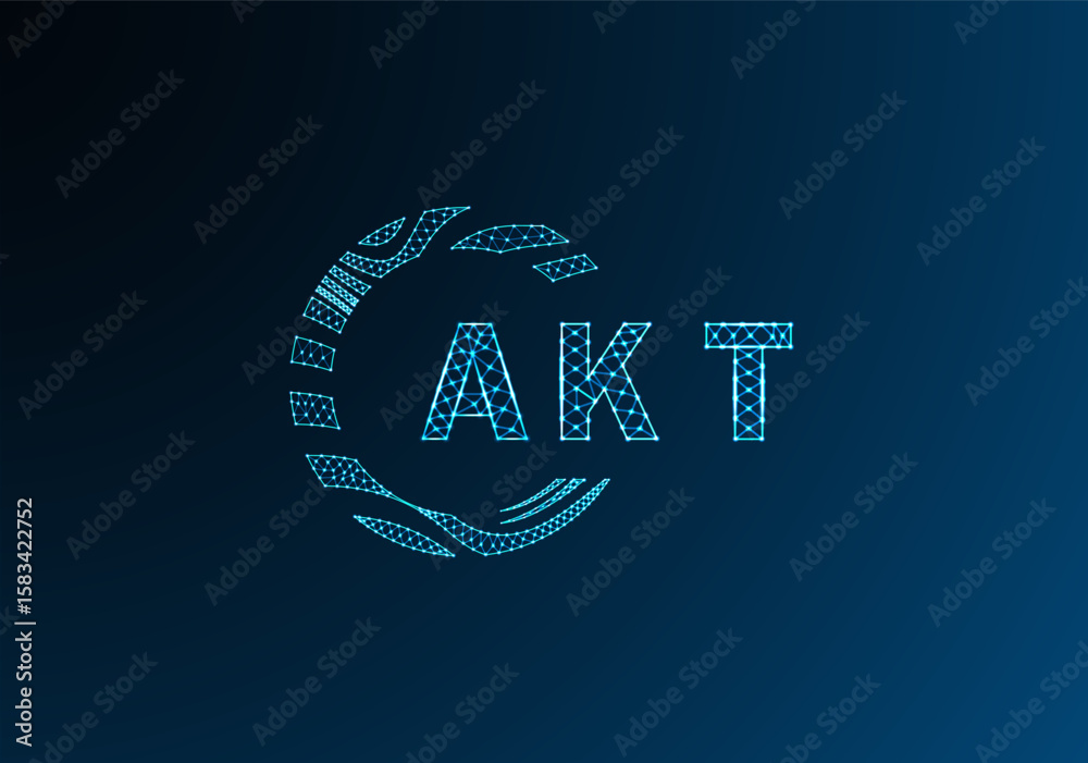 AKT low poly letter logo vector design. AKT lower poly logo design. AKT ...