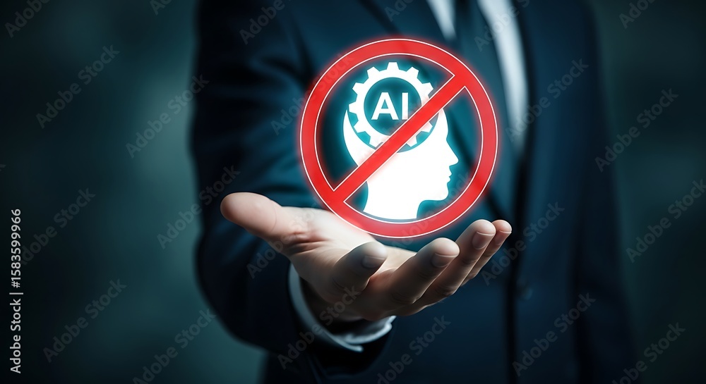 Photo of a symbol warns against the dangers and ethical concerns of ...
