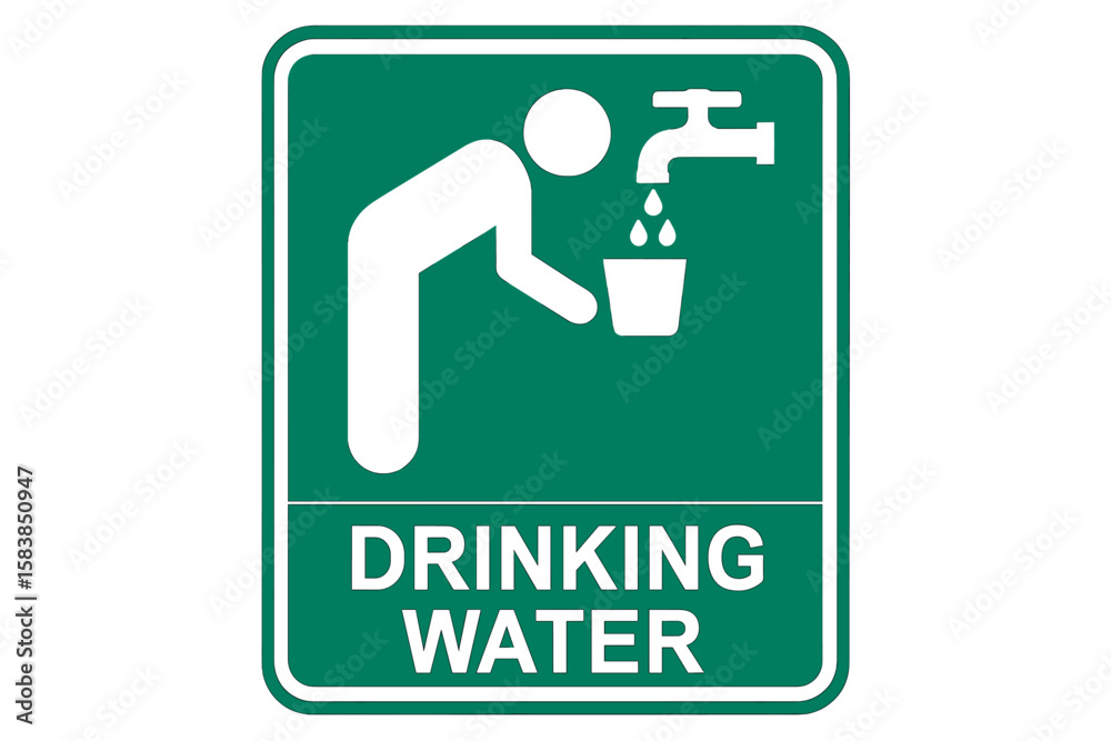 Drinking water sign vector illustration. Potable water symbol. Public ...