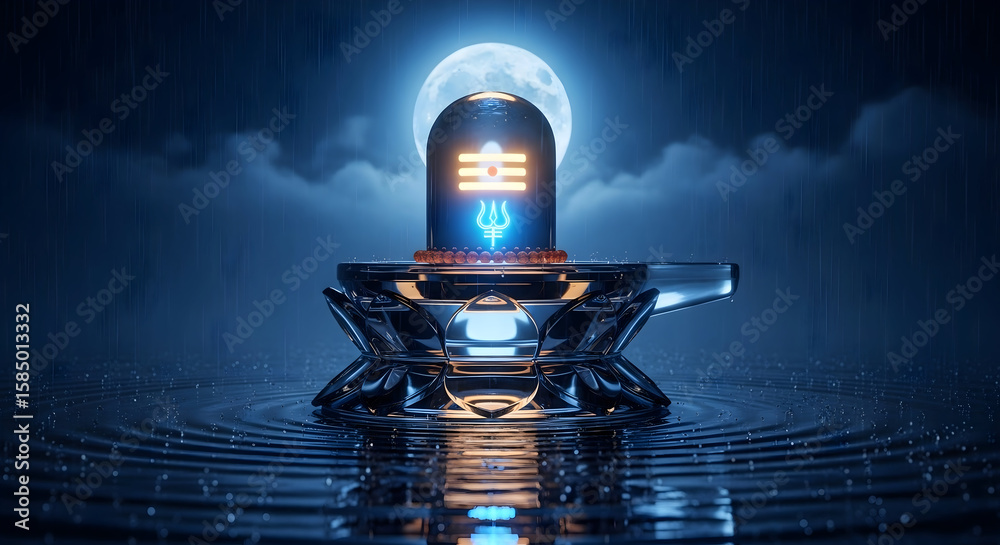 Shiva Lingam in water. Shiva Lingam in river,Divine Hindu Lord Shiva ...